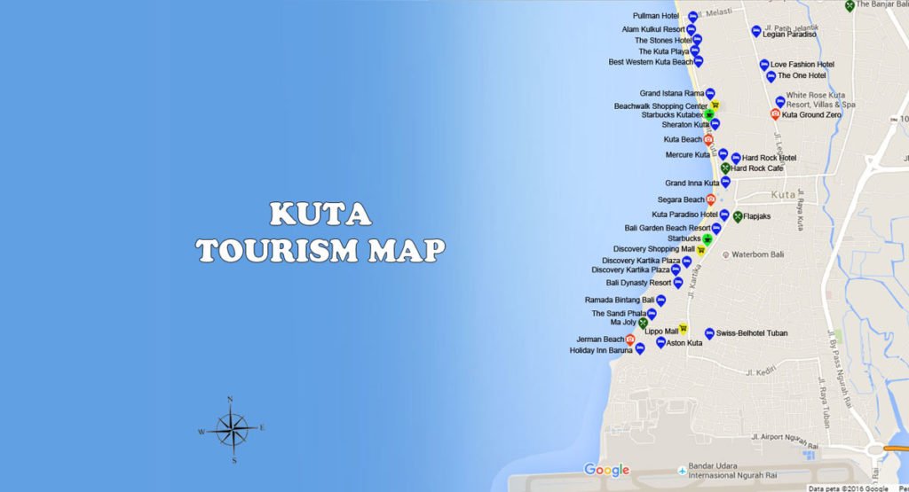 Kuta Map - Kuta Tourist Spots | Bali Travel Guides - Bali Star Island
